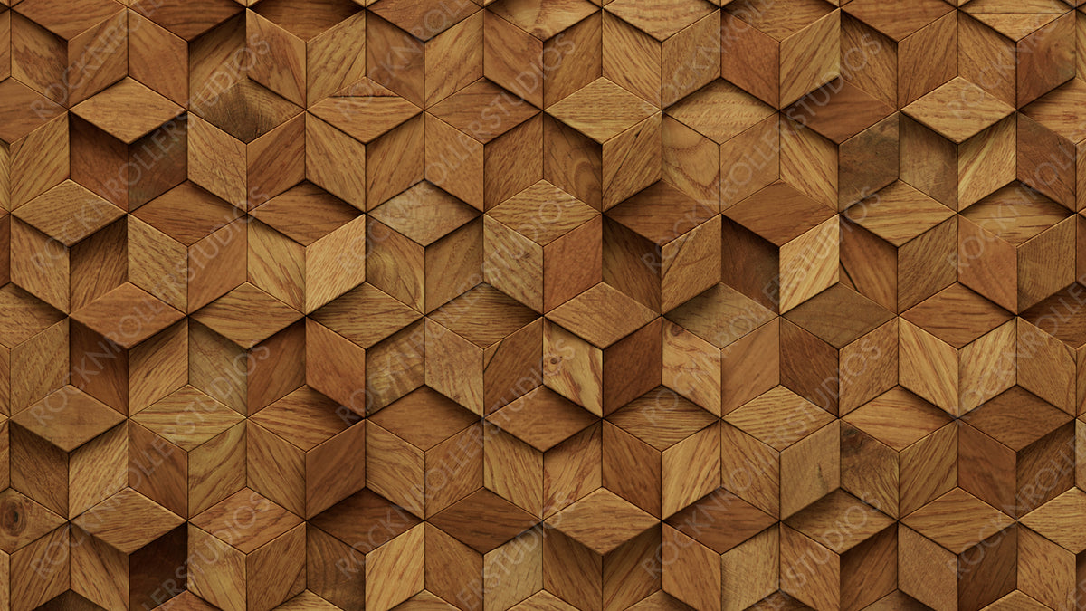 Wood Block Wall background. Mosaic Wallpaper with Light and Dark Timbe ...