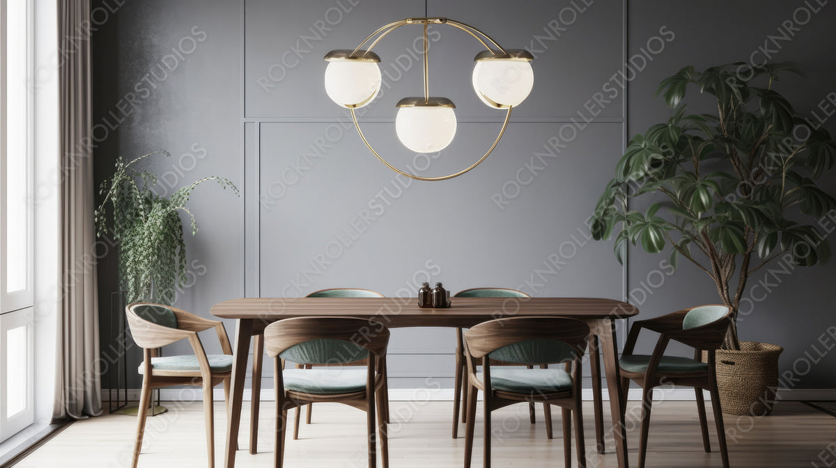 Contemporary Interior Design Background. Modern Dining room. Generativ ...