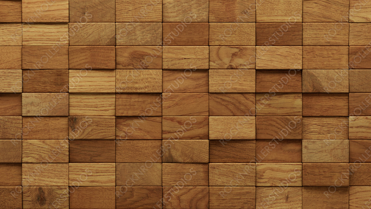 Wood Block Wall background. Mosaic Wallpaper with Light and Dark Timbe ...